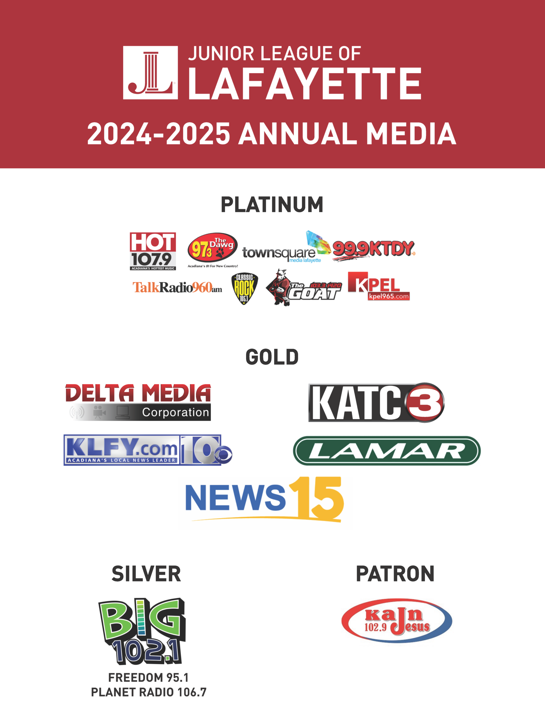 Annual Media Sponsors - Junior League of Lafayette