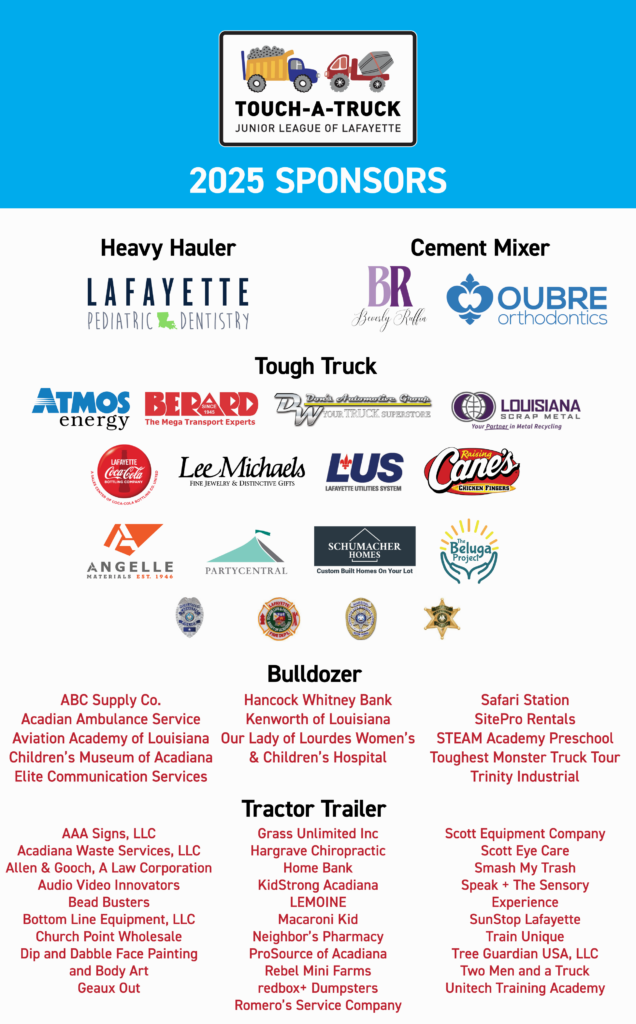 Touch-a-Truck Sponsors - Junior League of Lafayette